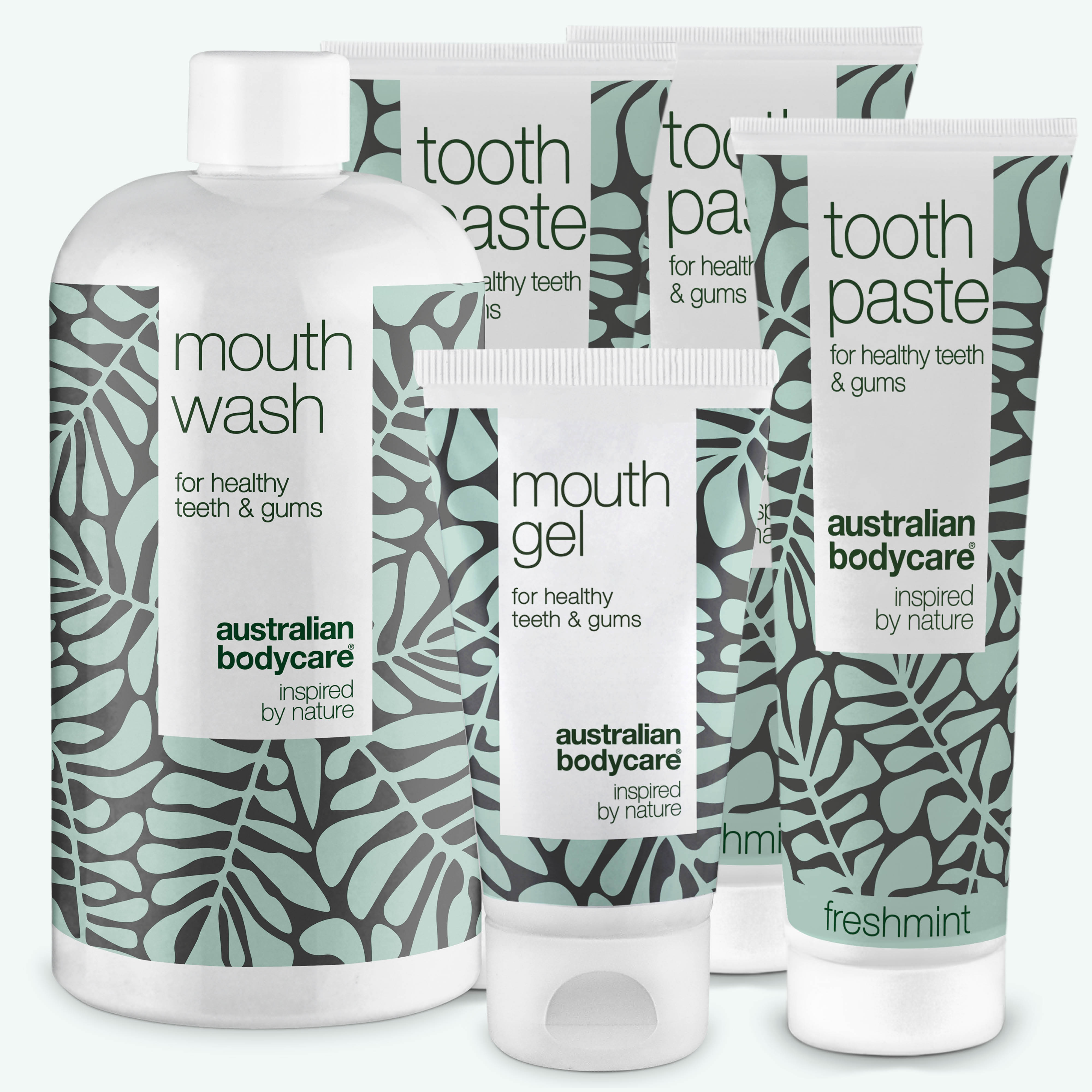 5x products with Tea Tree Oil for mouth care and swollen gums